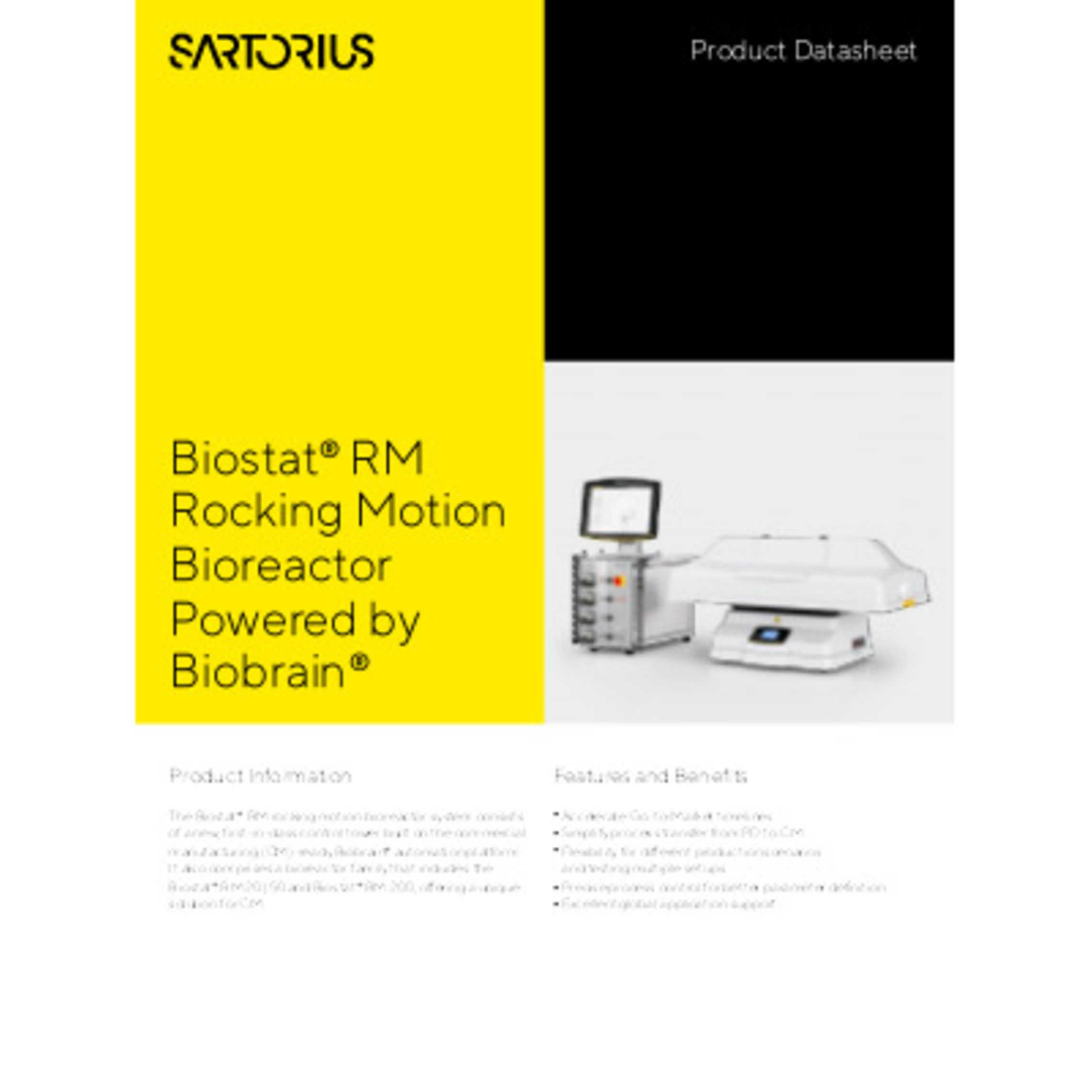 由Biobrain®驱动的Biostat RM摇摆式生物反应器